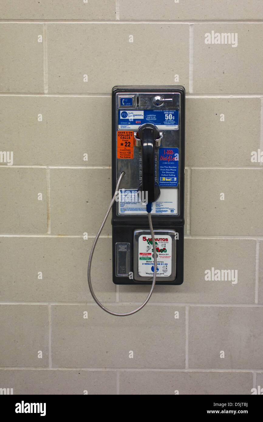 Coin operated telephone. Millennium Park Chicago Stock Photo - Alamy