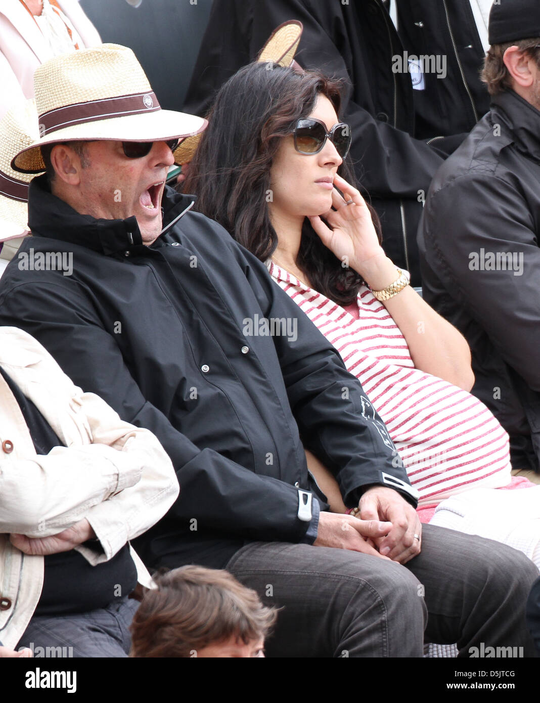 Jean Reno and wife Zofia at the Roland Garros French Open Tennis ...