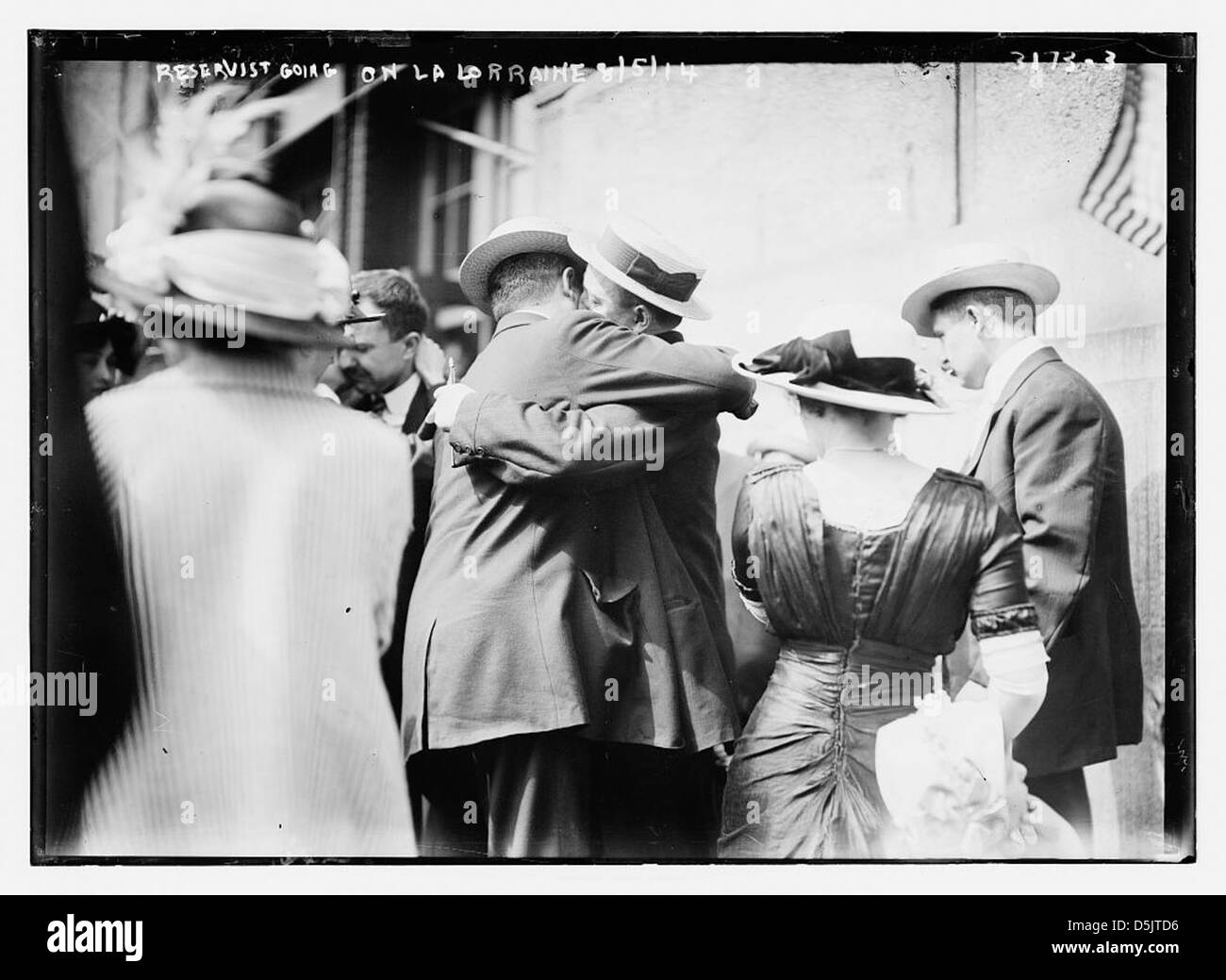 This photograph captures a reservist boarding the ship LA LORRAINE in ...