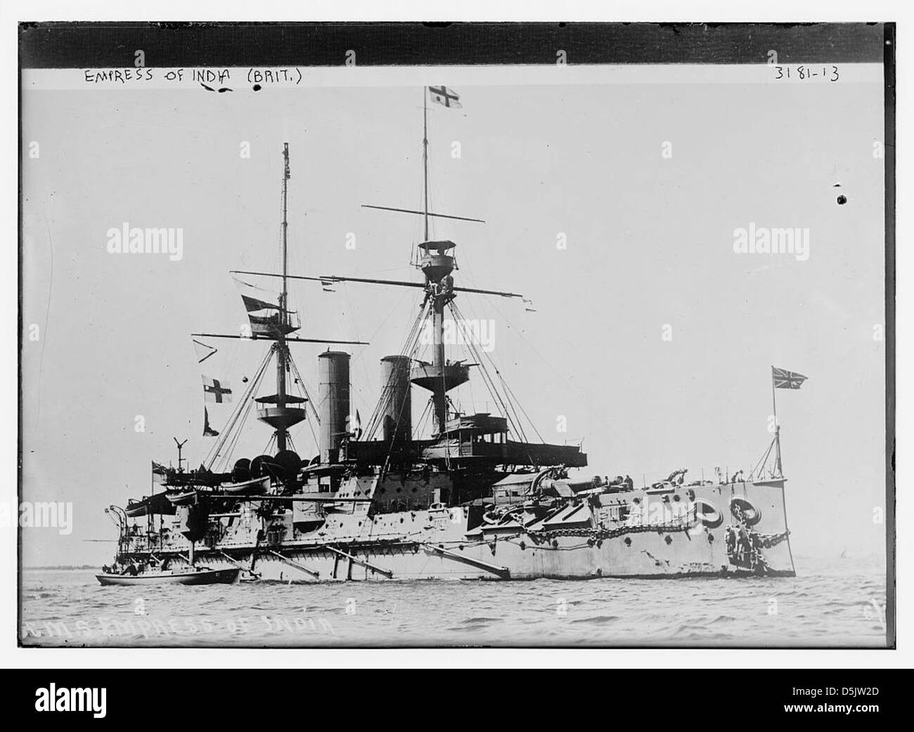 The HMS Empress of India, a British pre-dreadnought battleship ...