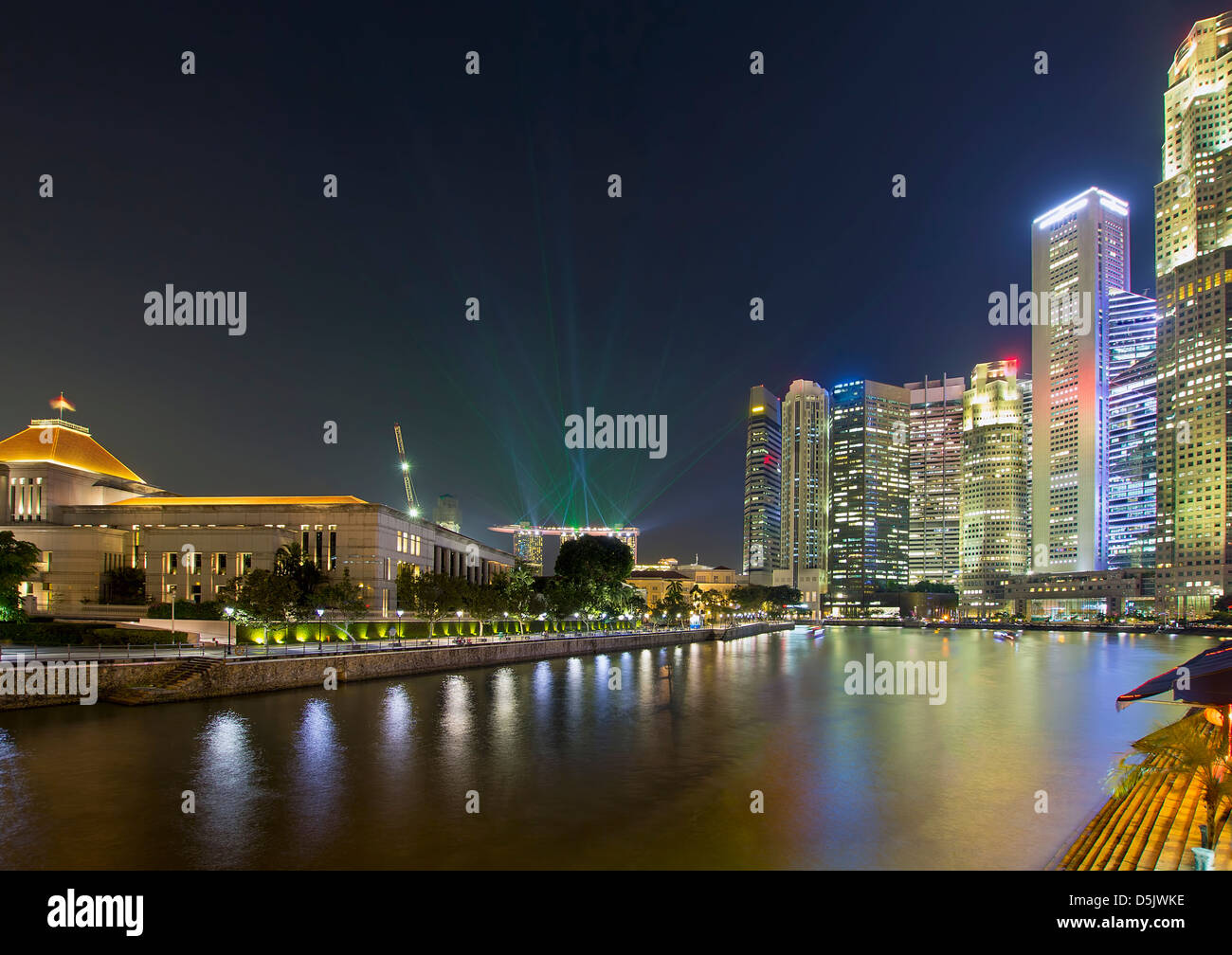 Singapore Central Business District (CBD) City Skyline by Boat Quay ...