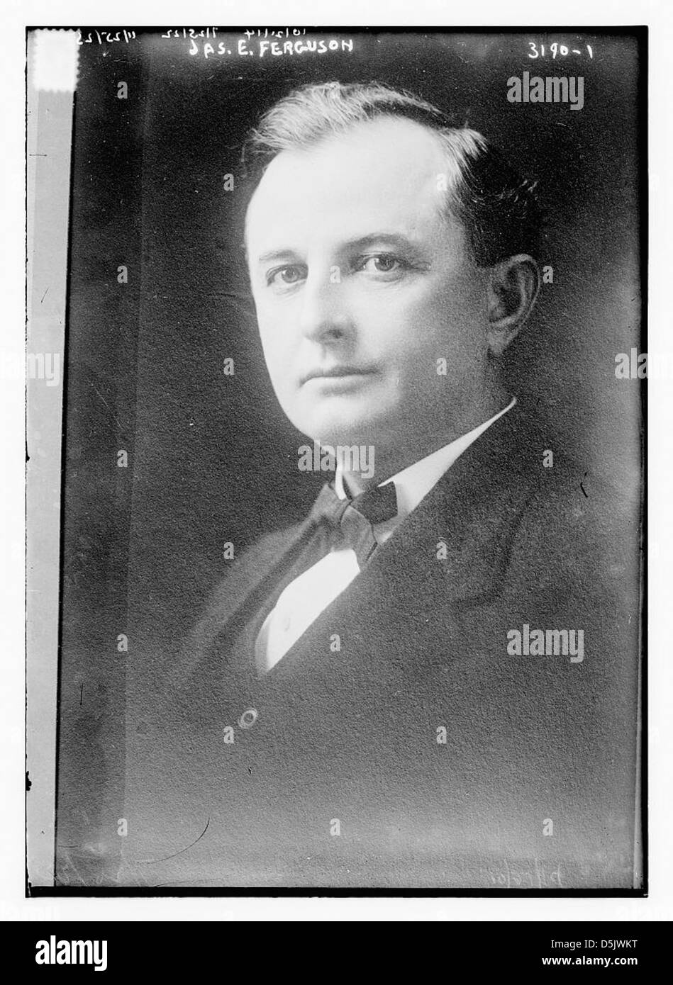 A portrait of James E. Ferguson, former Governor of Texas, taken during ...