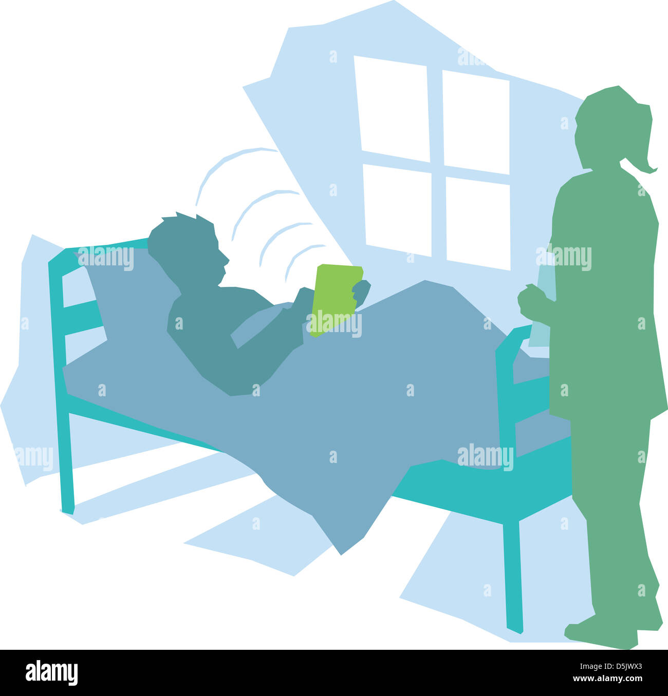 Patient hospital bed silhouette hi-res stock photography and images - Alamy