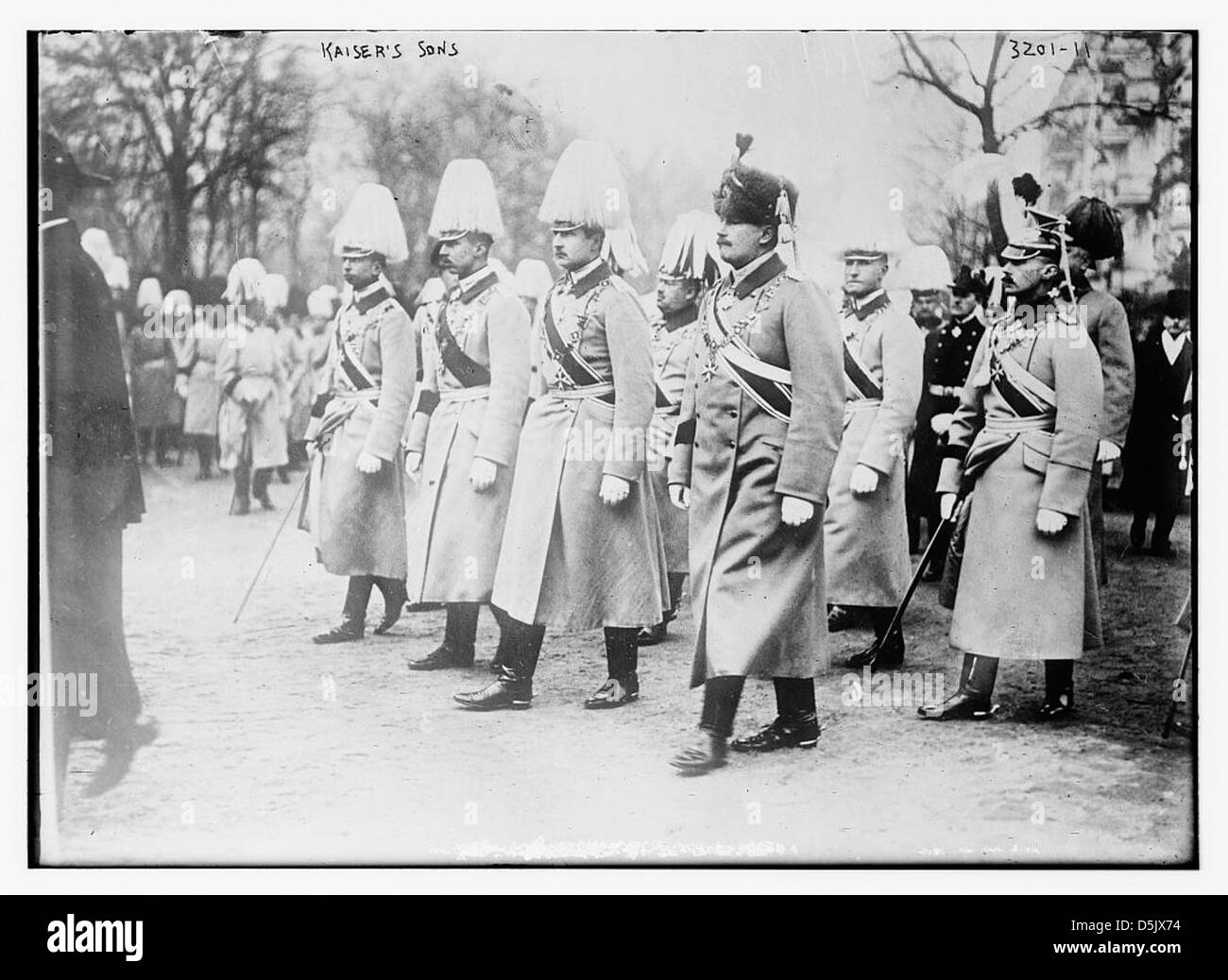 A photograph depicting the sons of Kaiser Wilhelm II, capturing a ...