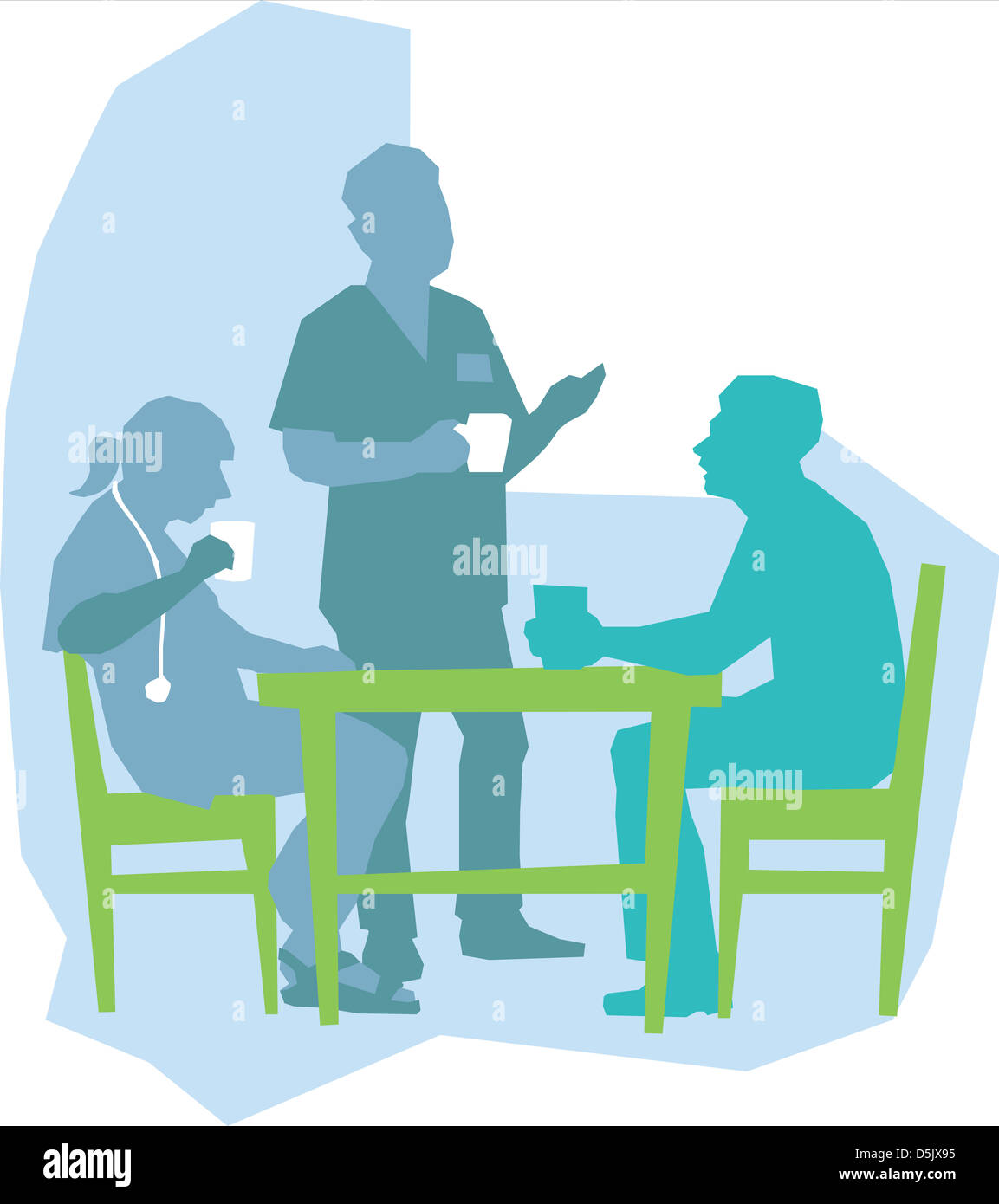 Hospital staff in a break room Stock Photo - Alamy