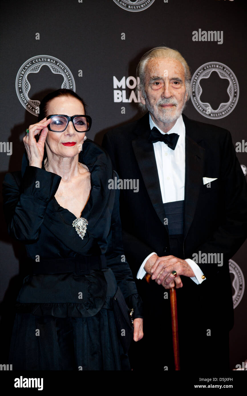 Gitte and Christopher Lee at the Montblanc de la Culture Arts Patronage ...