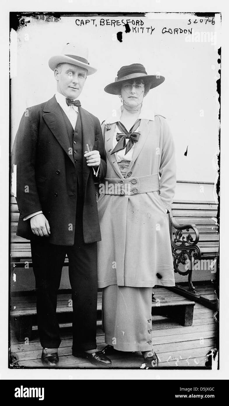 This image captures Capt. Beresford and actress Kitty Gordon ...
