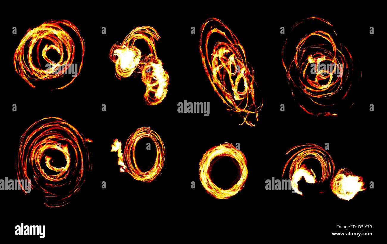 Fire with glowing lines over black background, collage Stock Photo - Alamy
