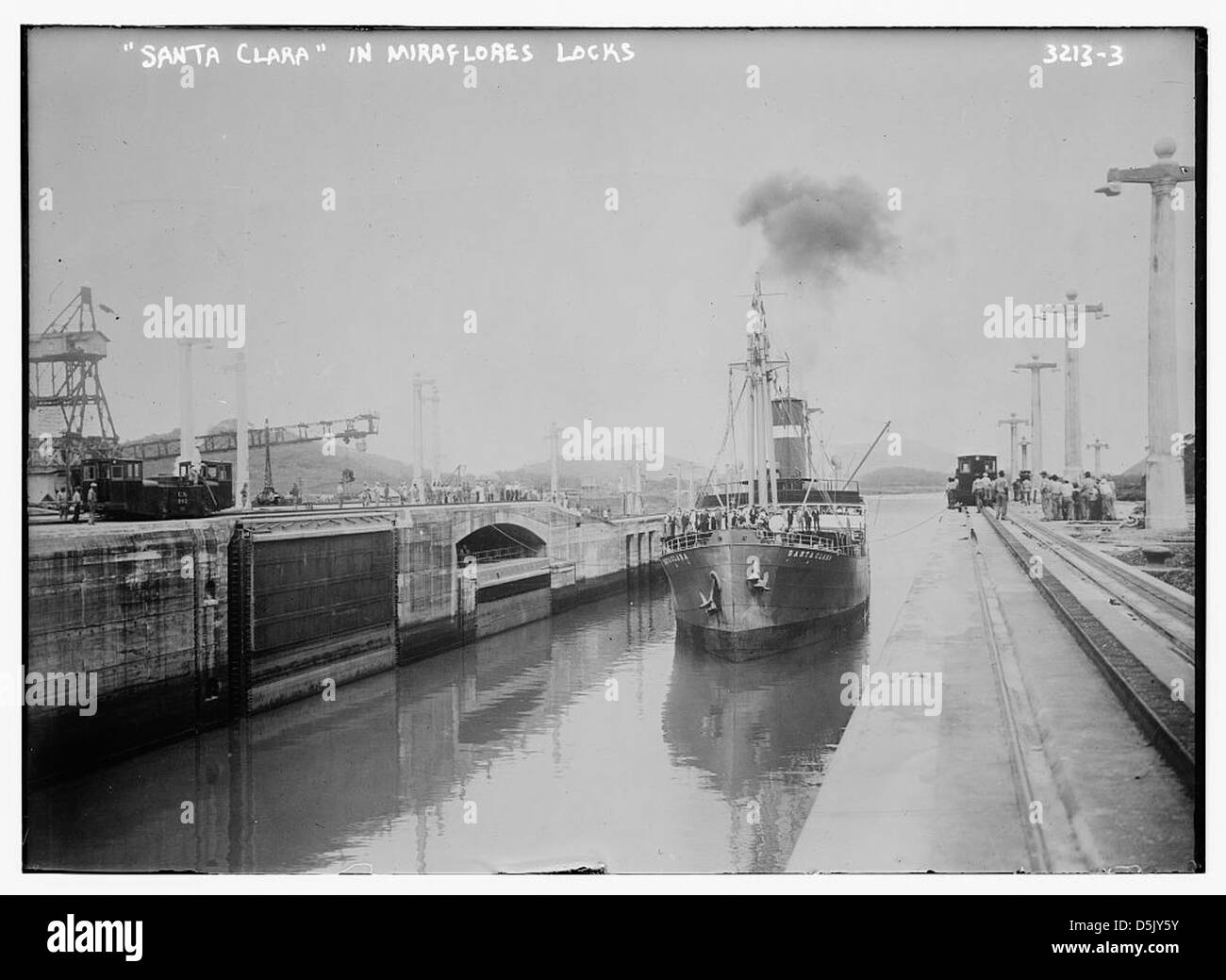 This image shows the SS Santa Clara, a troop transport ship, passing ...