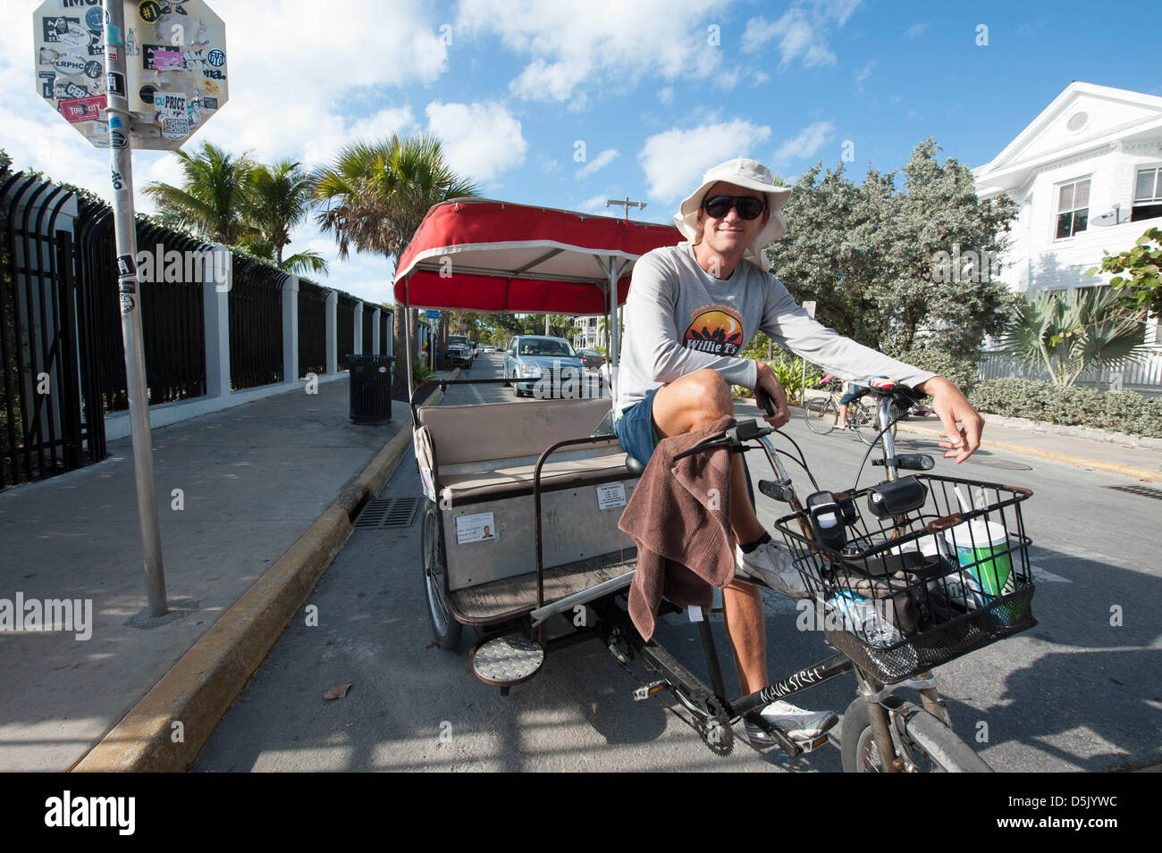 Key West Rickshaw driver Stock Photo - Alamy