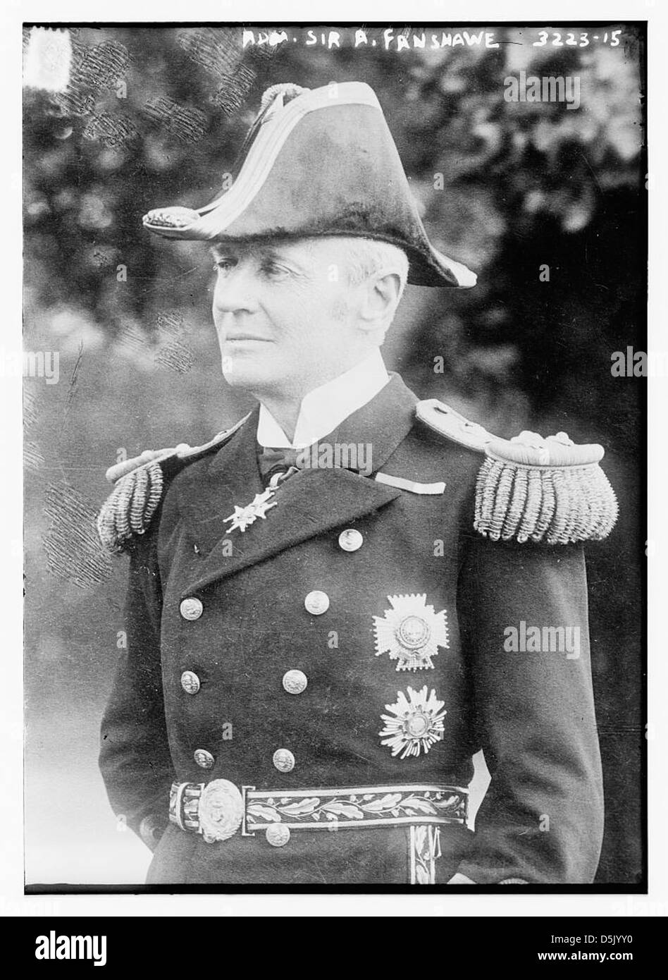 A formal portrait of Admiral Sir A. Fanshawe, captured in a photograph ...