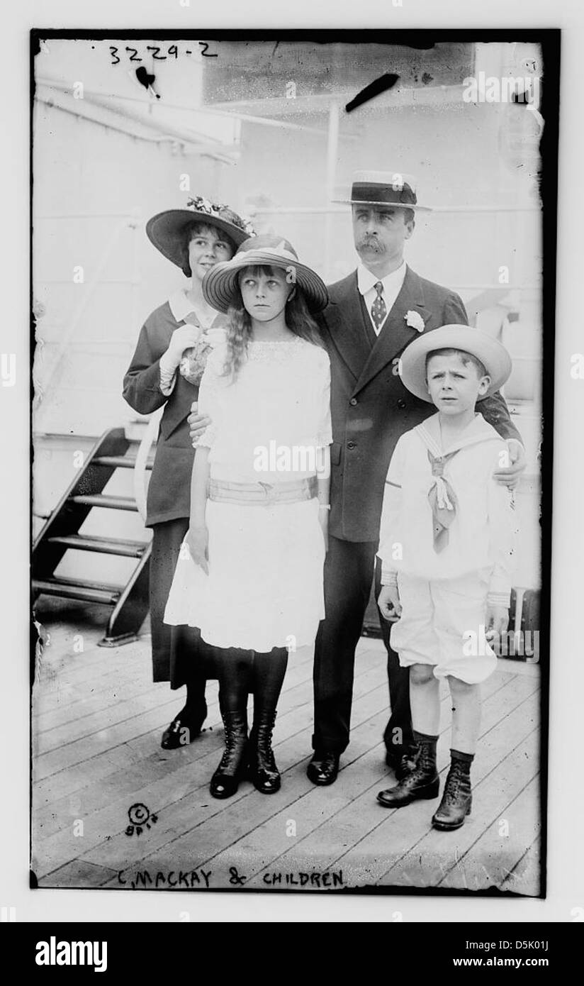 Clarence H. Mackay is pictured with his children, including Ellin ...