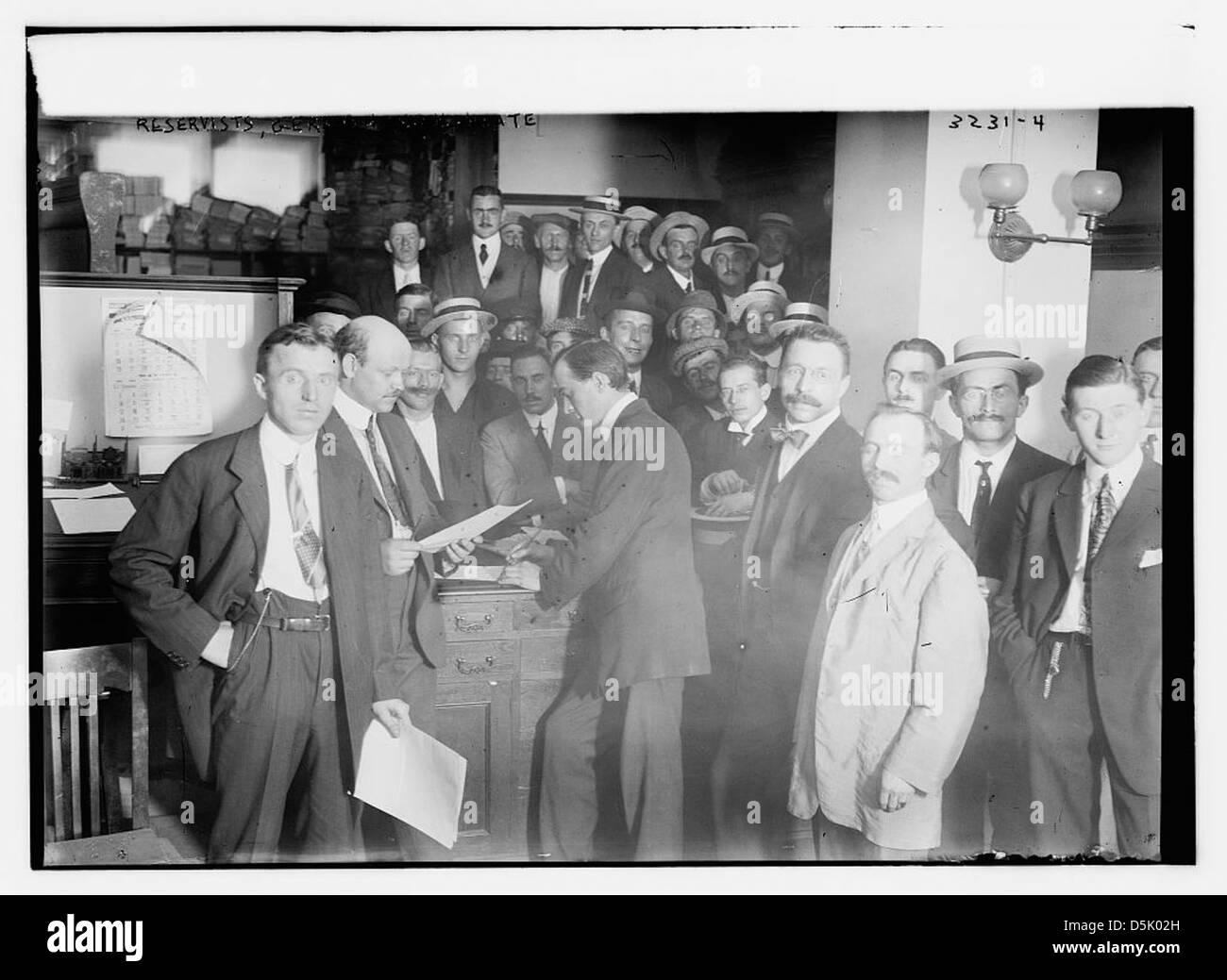 This image depicts a group of reservists at the German Consulate ...