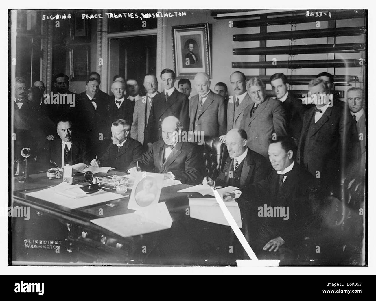 This photograph captures the moment of signing peace treaties in ...