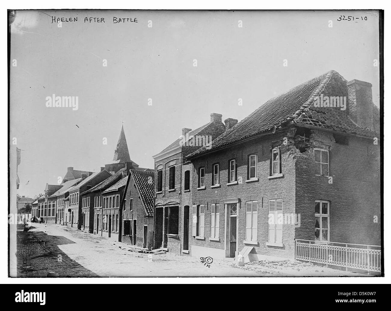 This image shows the aftermath of the Battle of Haelen, a World War I ...