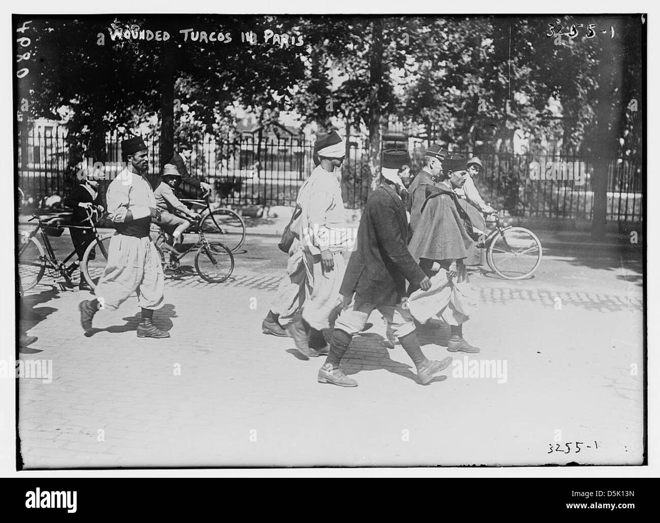 Photograph showing wounded soldiers from the French colonial troops ...