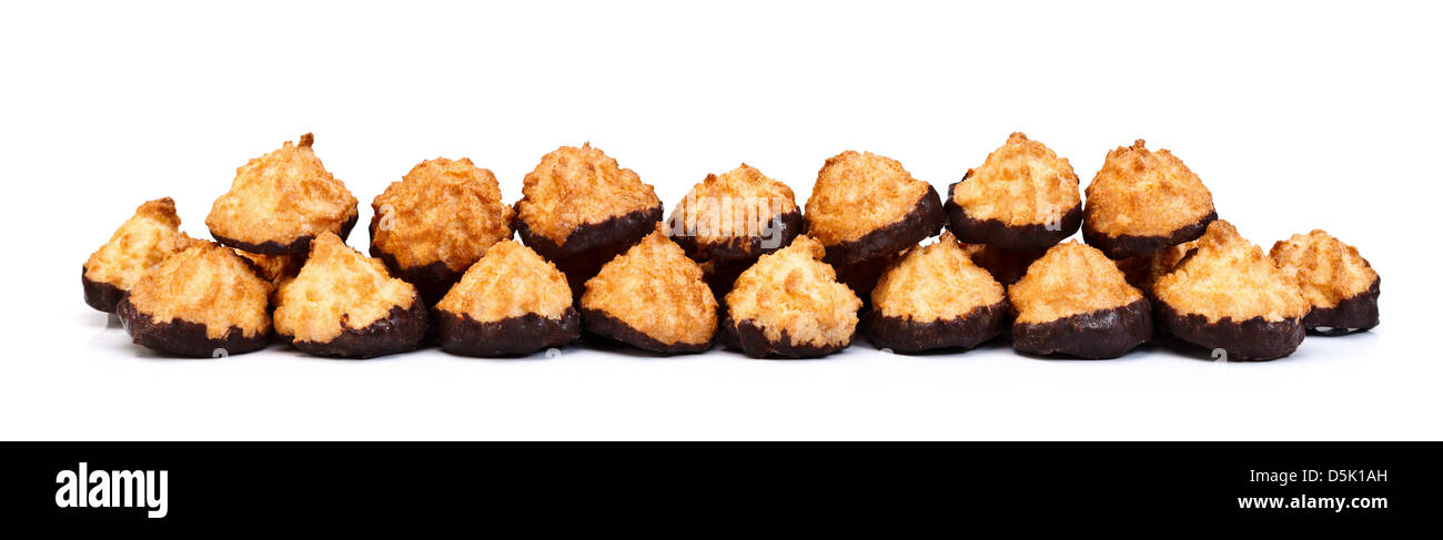 Homemade candies with chocolate dressing on white background Stock ...