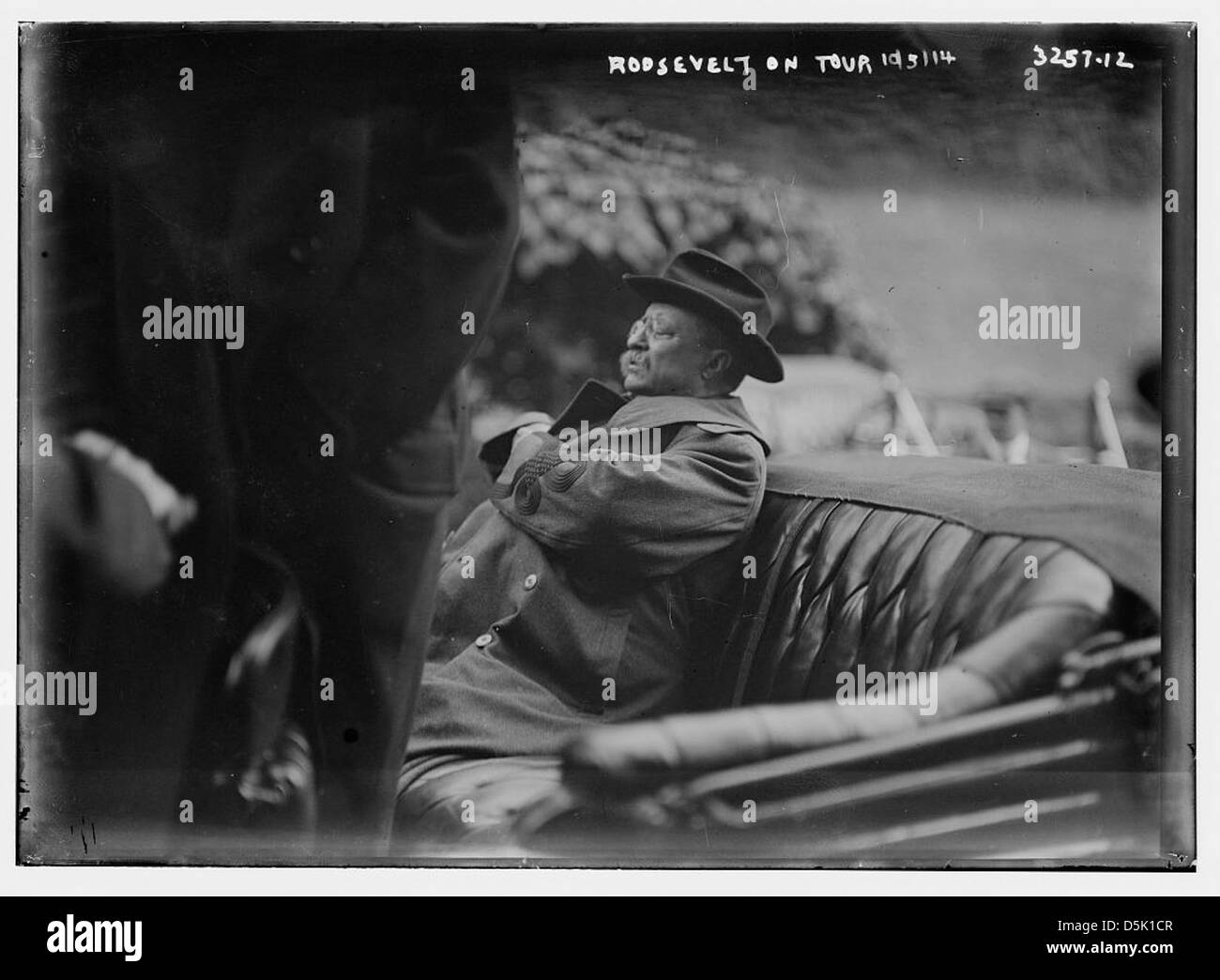 This photo shows President Theodore Roosevelt on tour, captured in an ...