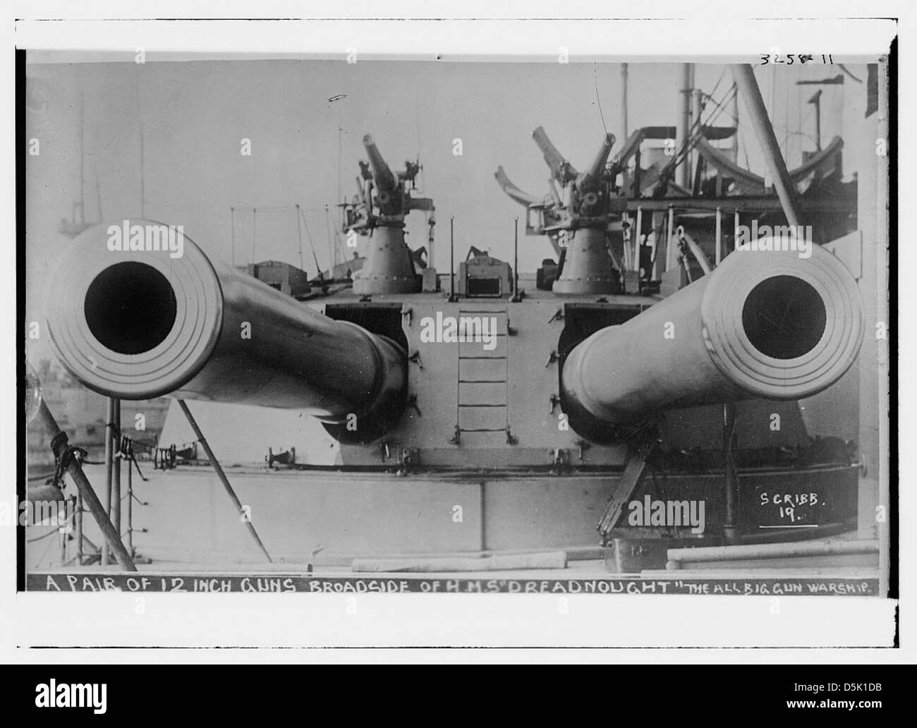 A photograph of the broadside of the HMS Dreadnought, showcasing its ...