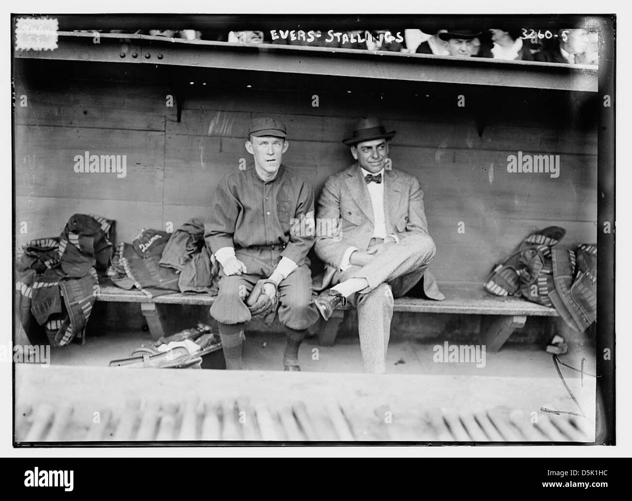 A photograph of Johnny Evers and George Stallings, key figures of the ...