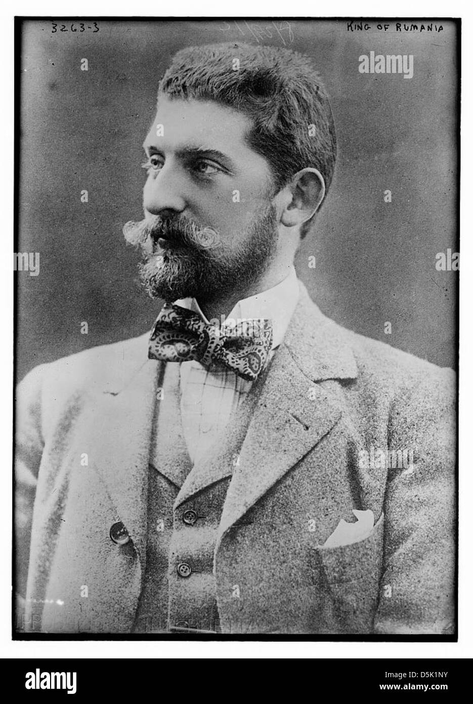 A formal portrait of the King of Romania, showcasing his royal attire ...