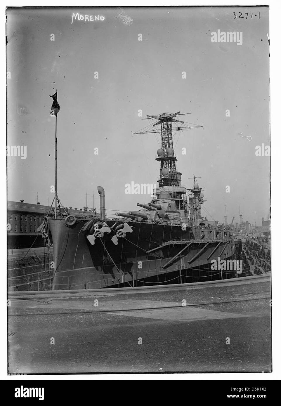 The image shows the Argentine Navy warship ARA Moreno, a Rivadavia ...