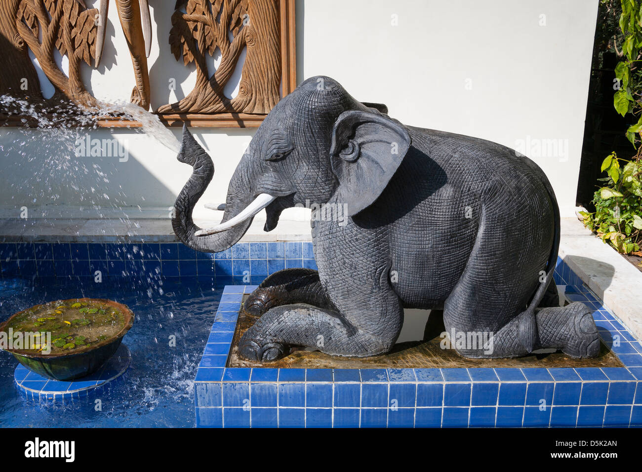 An elephant fountain, Popa Mountain Resort, Kyaukpadaung Township, near ...