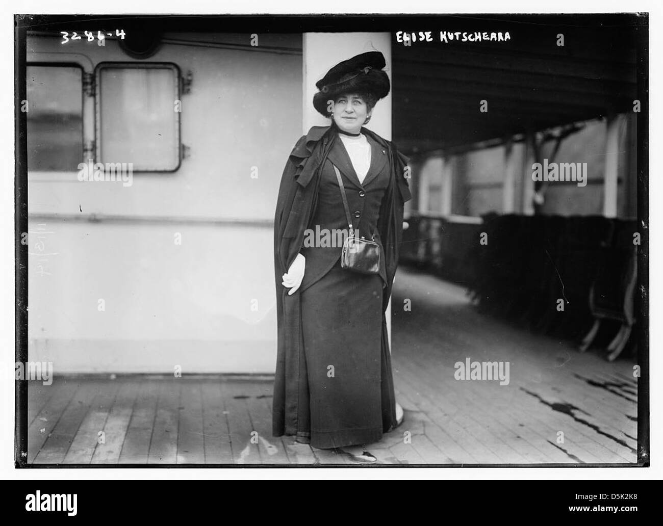A photograph of Elise Kutscherra, a singer aboard an ocean liner ...