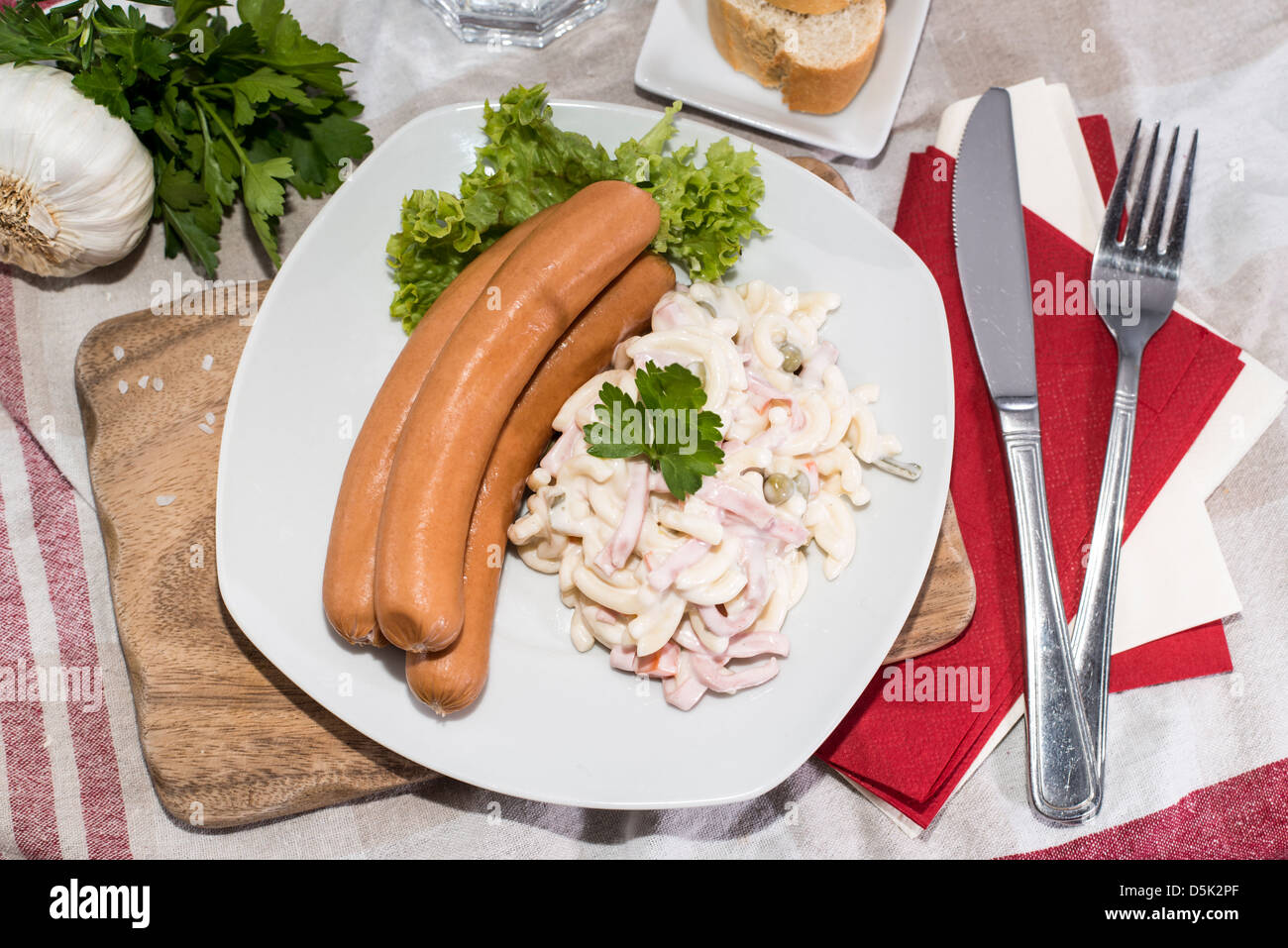 Pasta Salad with Vienna Sausages Stock Photo - Alamy