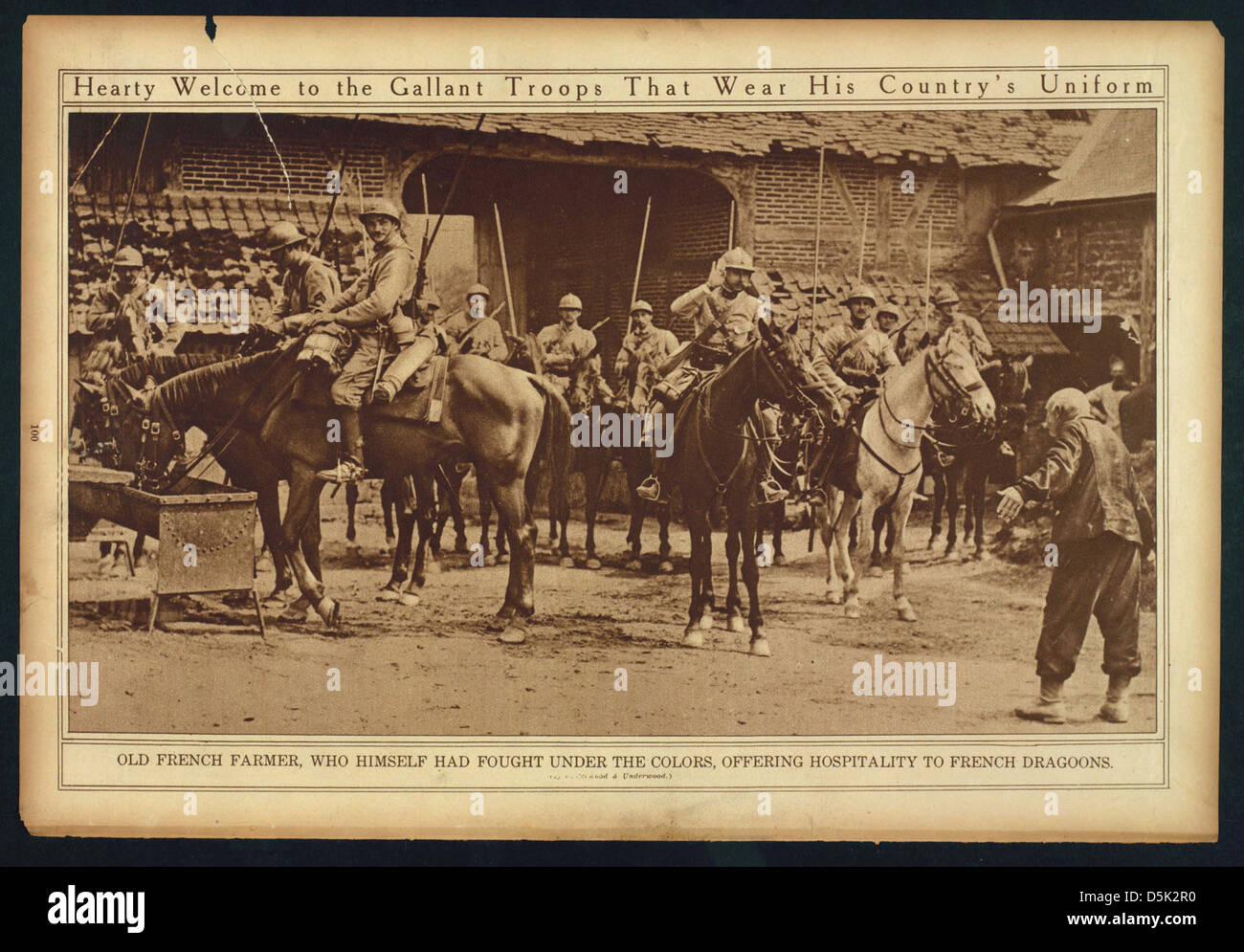 French light cavalry soldiers, with lances, are welcomed during the ...