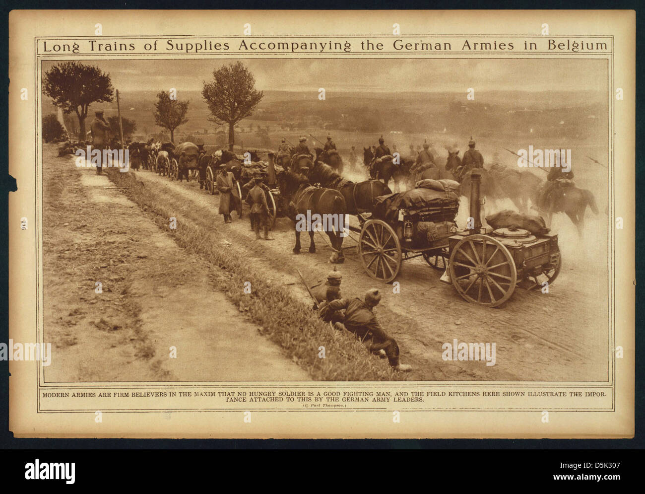 This photograph shows long trains of supplies accompanying the German ...
