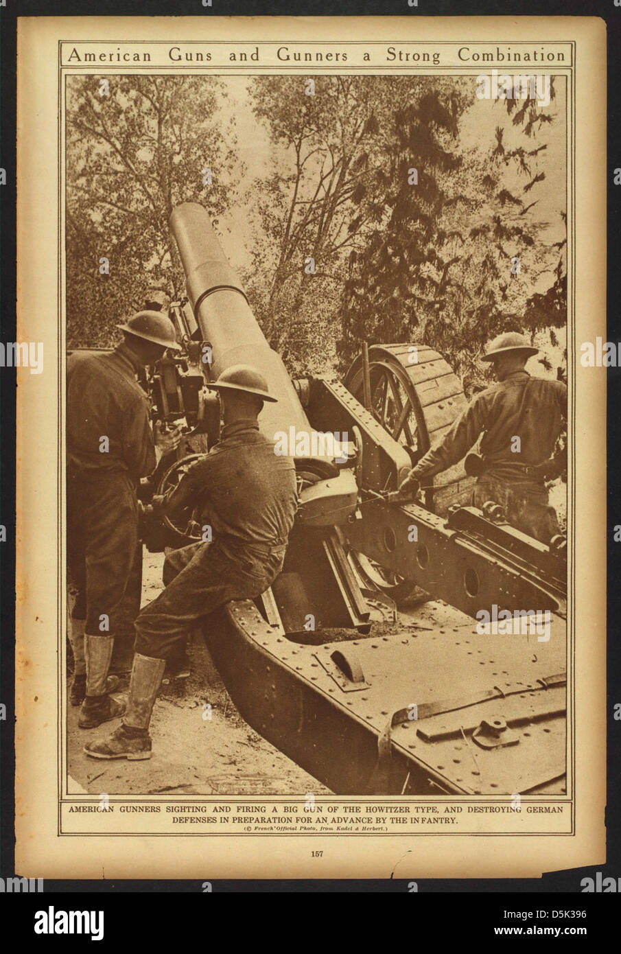 This image shows American soldiers operating artillery during World War ...