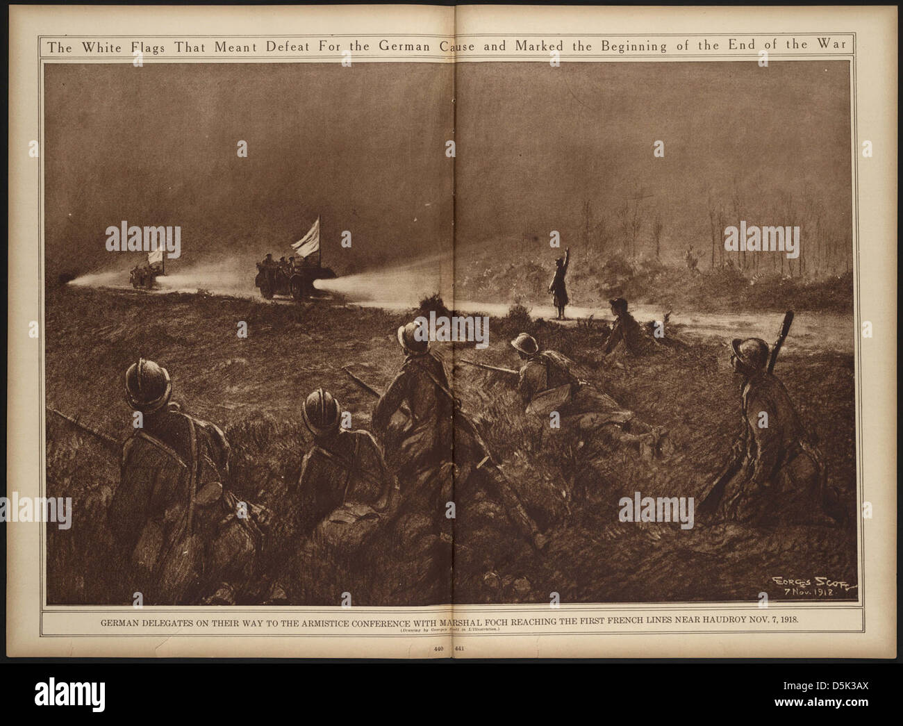 A powerful image capturing the white flags raised during World War I ...