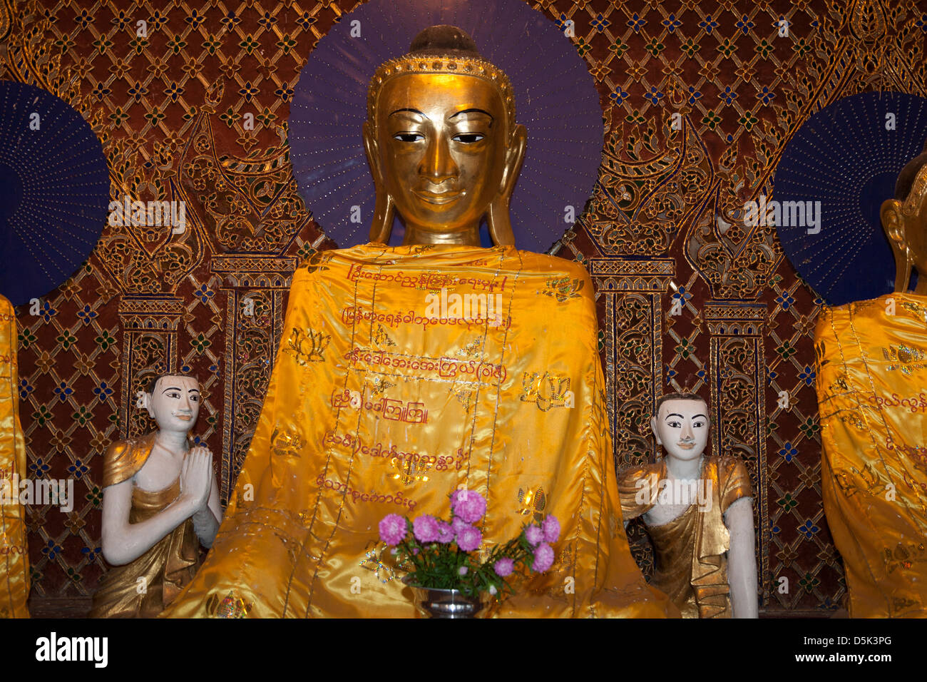 Buddha statue at Shwedagon Pagoda, Yangon (Rangoon), Myanmar, (Burma ...