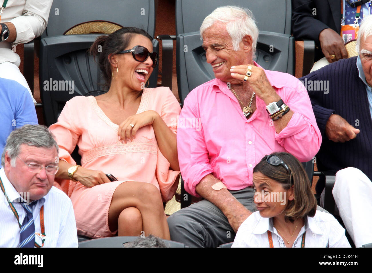 Jean-Paul Belmondo and Barbara Gandolfi at the Roland Garros French ...