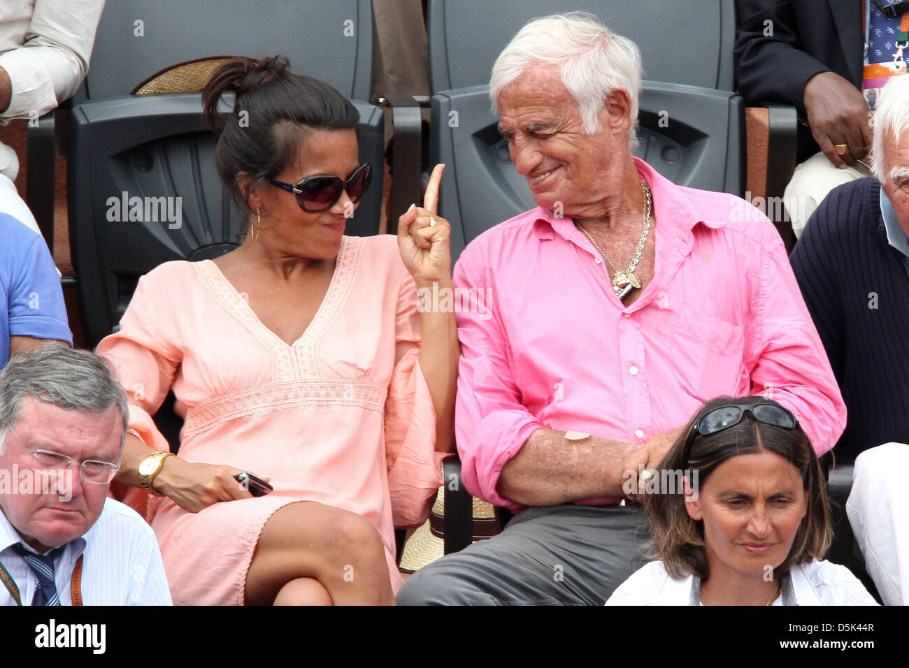 Jean-Paul Belmondo and Barbara Gandolfi at the Roland Garros French ...