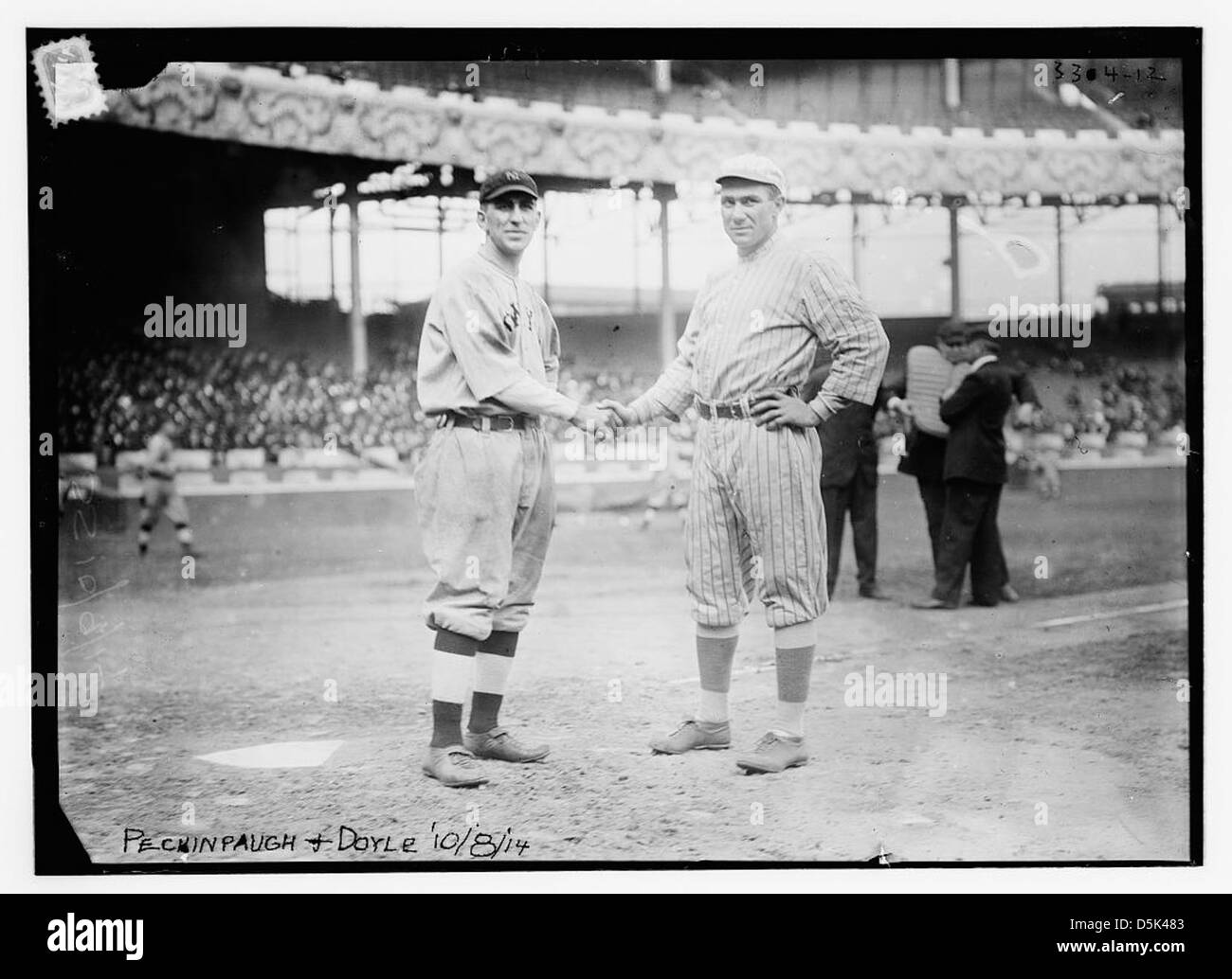 Roger Peckinpaugh and Larry Doyle, two baseball players from the ...