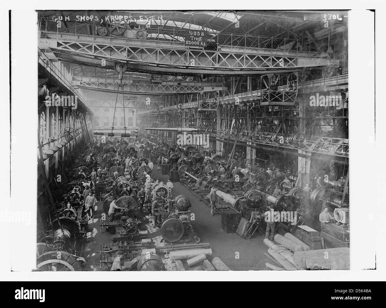 A photograph showing the Krupp factory in Essen, Germany, where arms ...