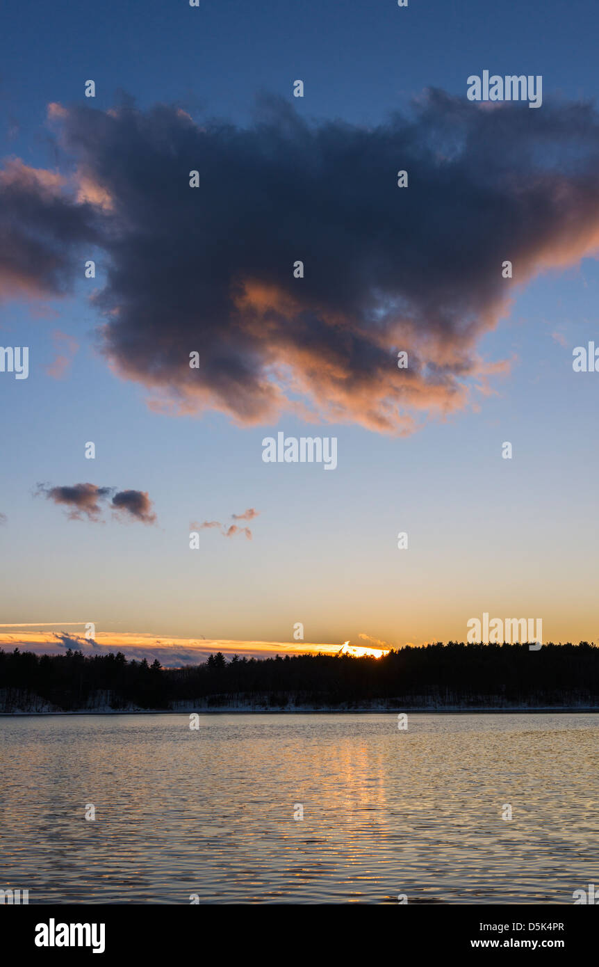 USA, Massachusetts, Concord, Walden Pond, Sunset Stock Photo - Alamy