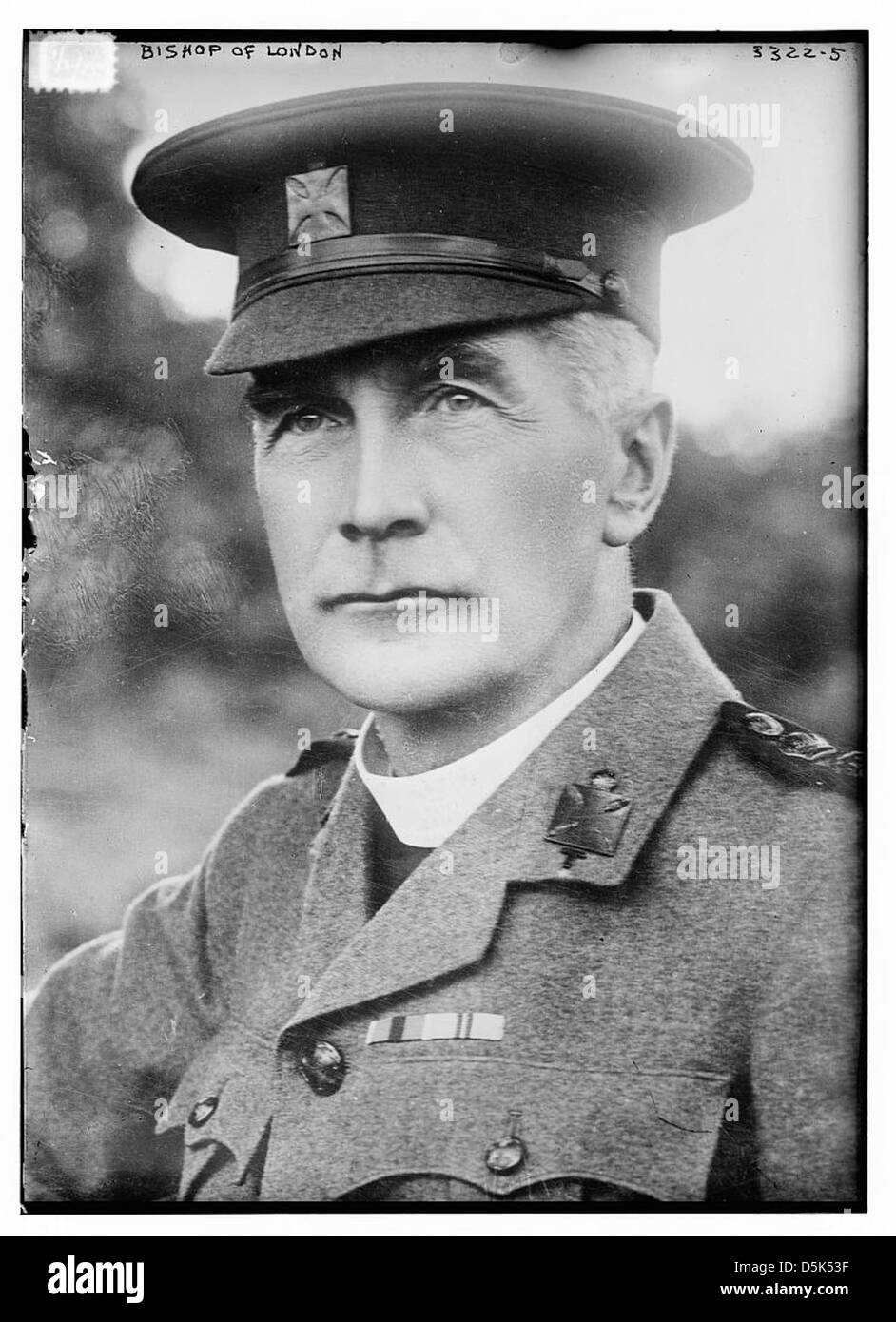 A photograph of the Bishop of London, showcasing a formal portrait of ...