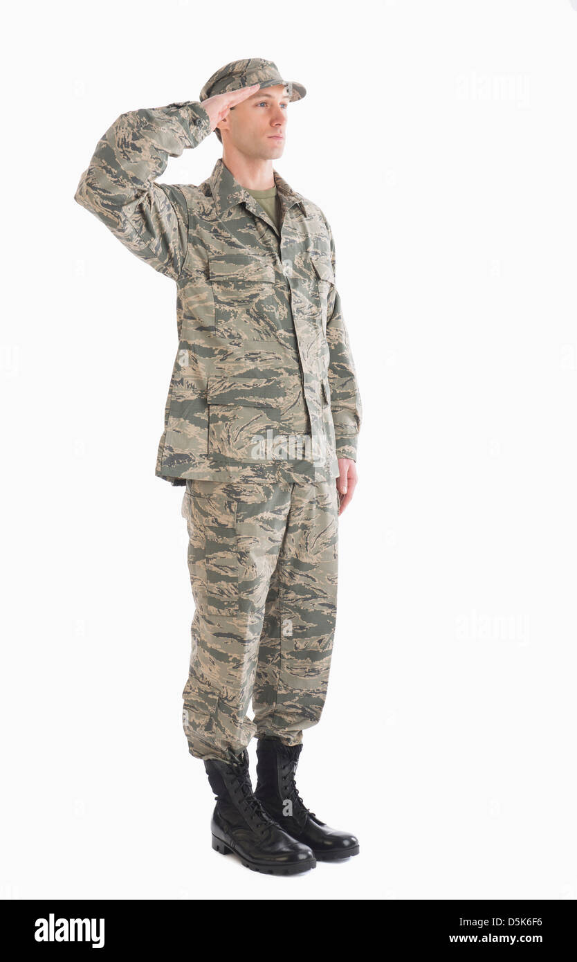 Person saluting soldier standing Cut Out Stock Images & Pictures - Alamy