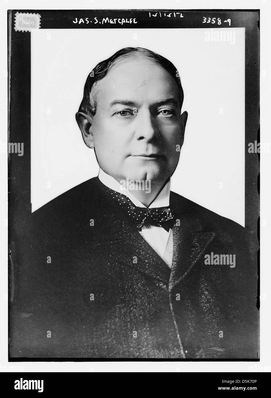 This portrait shows James S. Metcalfe, captured in a formal photograph ...