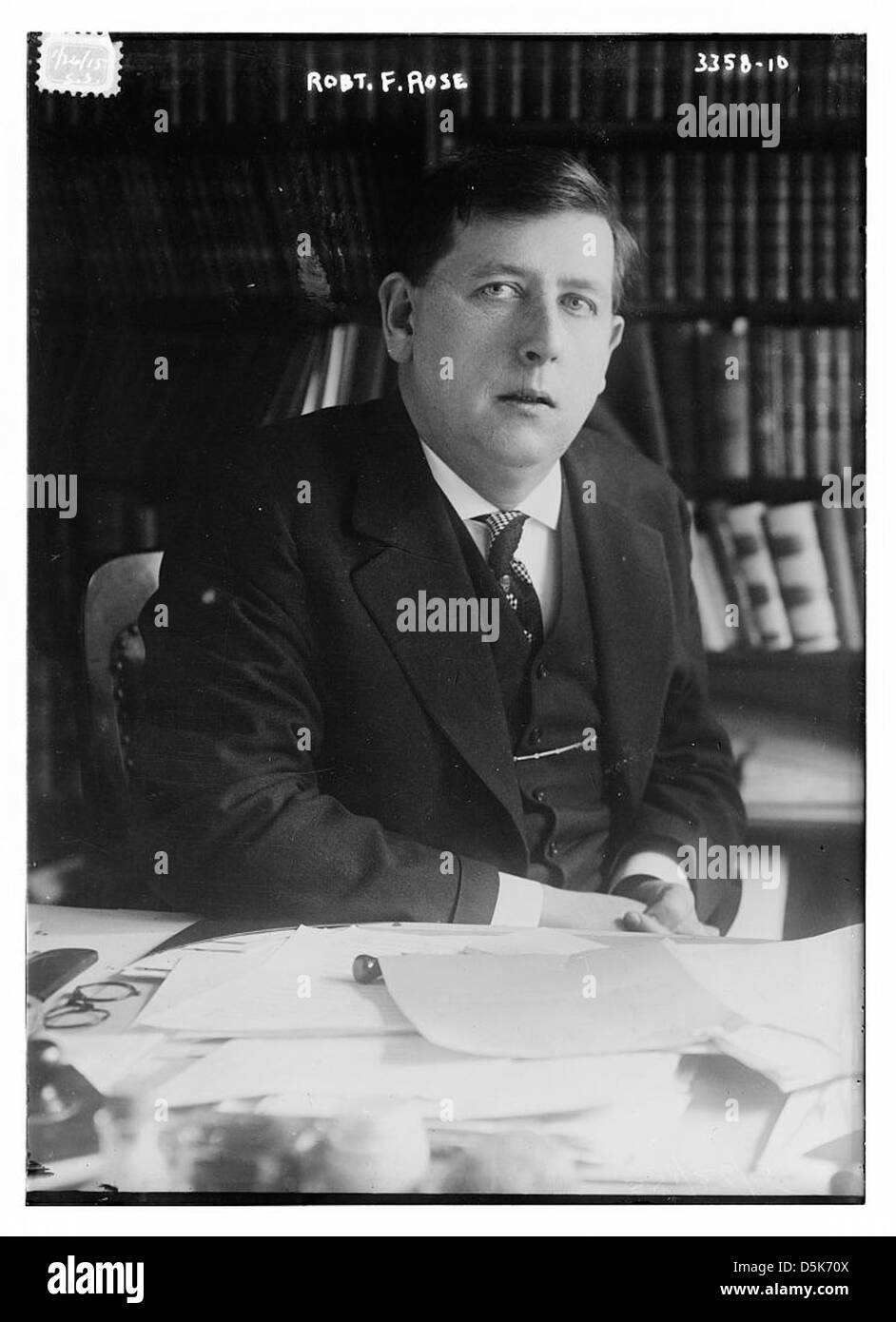 A portrait of Robert F. Rose, captured in a historical photograph by ...