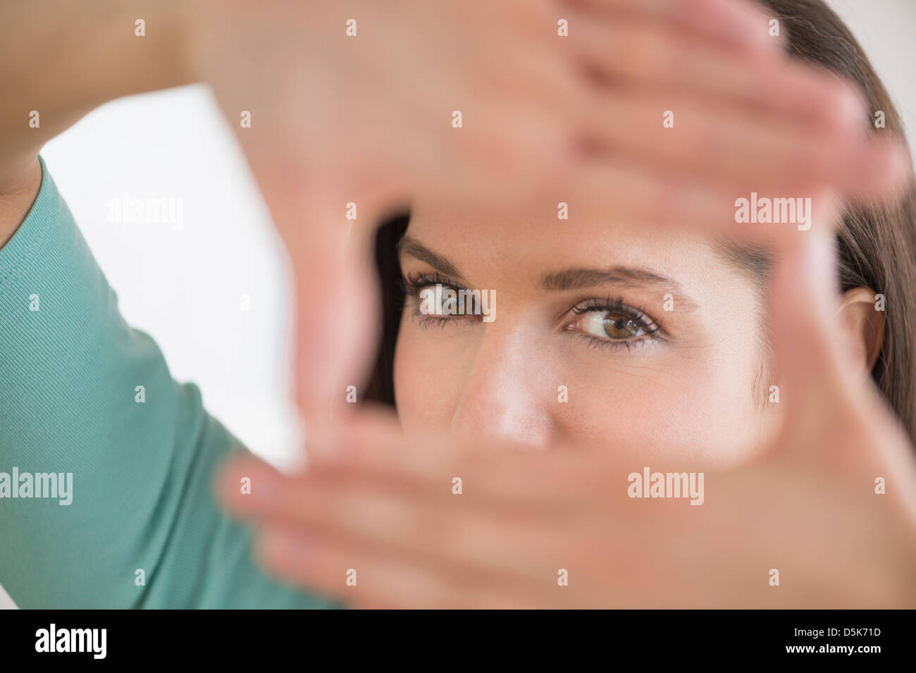 Hand over eye woman hi-res stock photography and images - Alamy