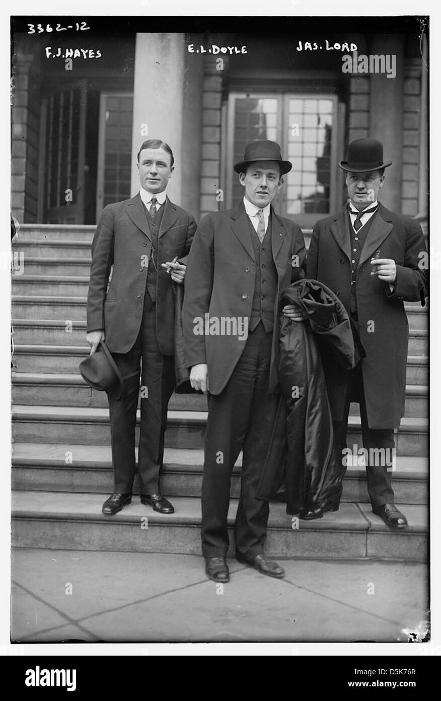 A photograph of Edward L. Doyle, Frank Hayes, and James Lord, key ...