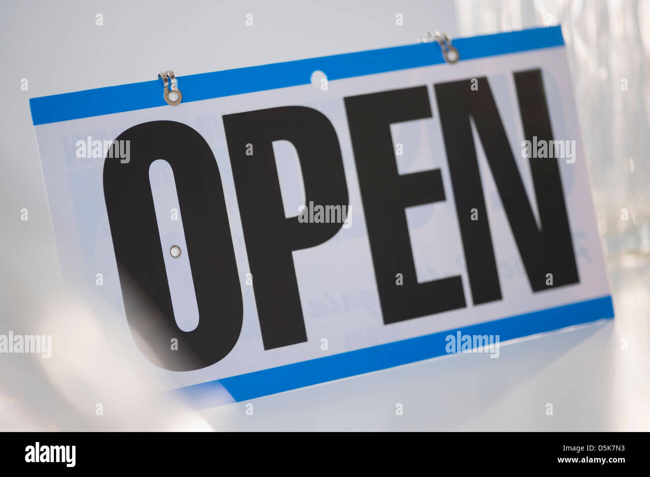 Close-up of open sign Stock Photo - Alamy