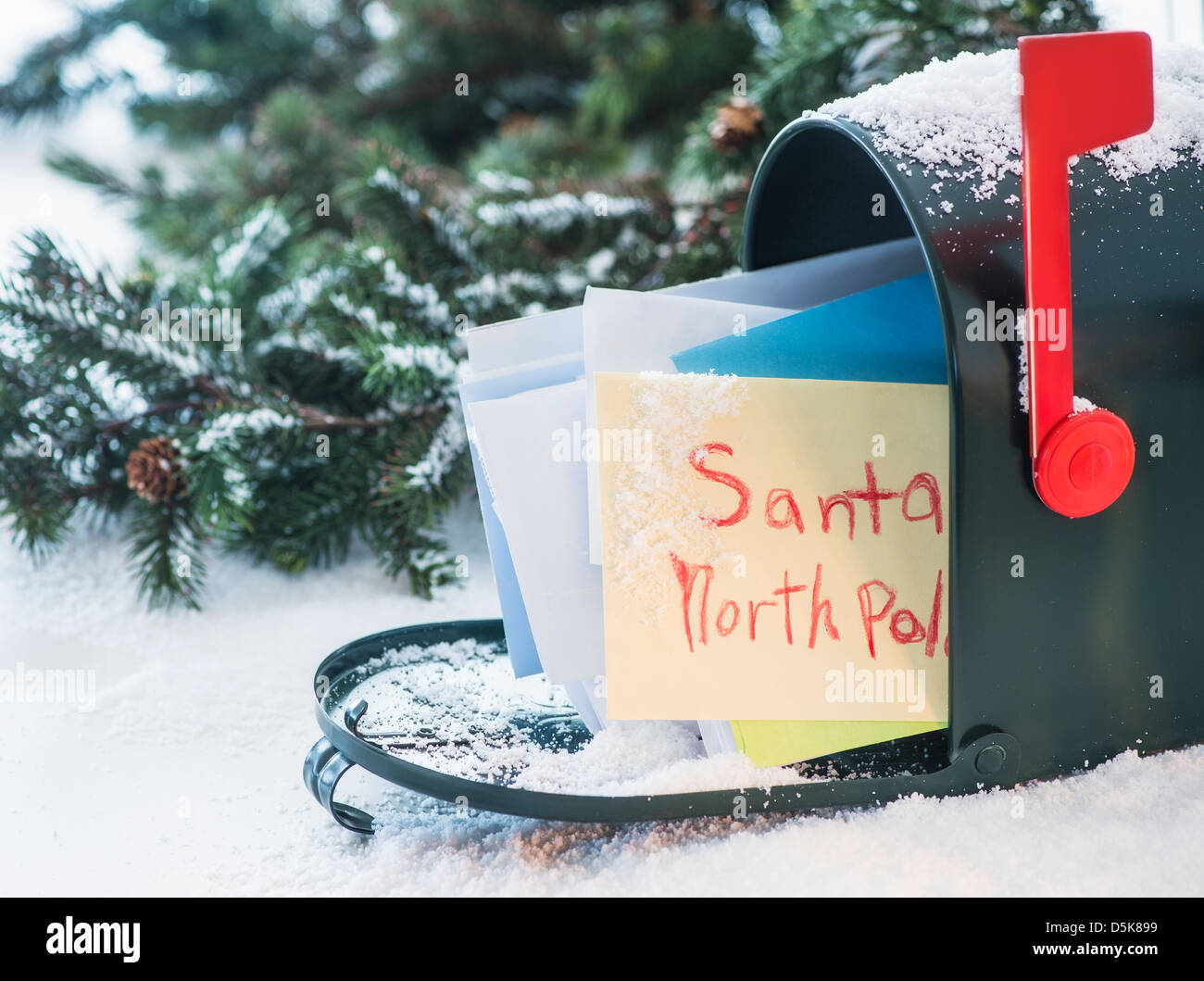 Letter to Santa Claus in mailbox Stock Photo - Alamy
