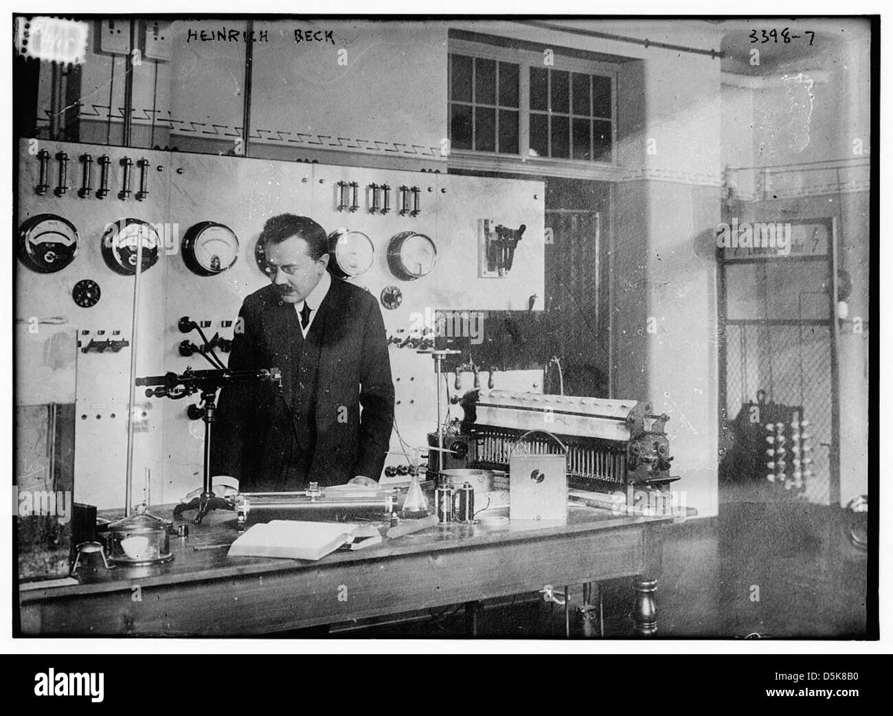 The image features Heinrich Beck, a German inventor and engineer, in ...