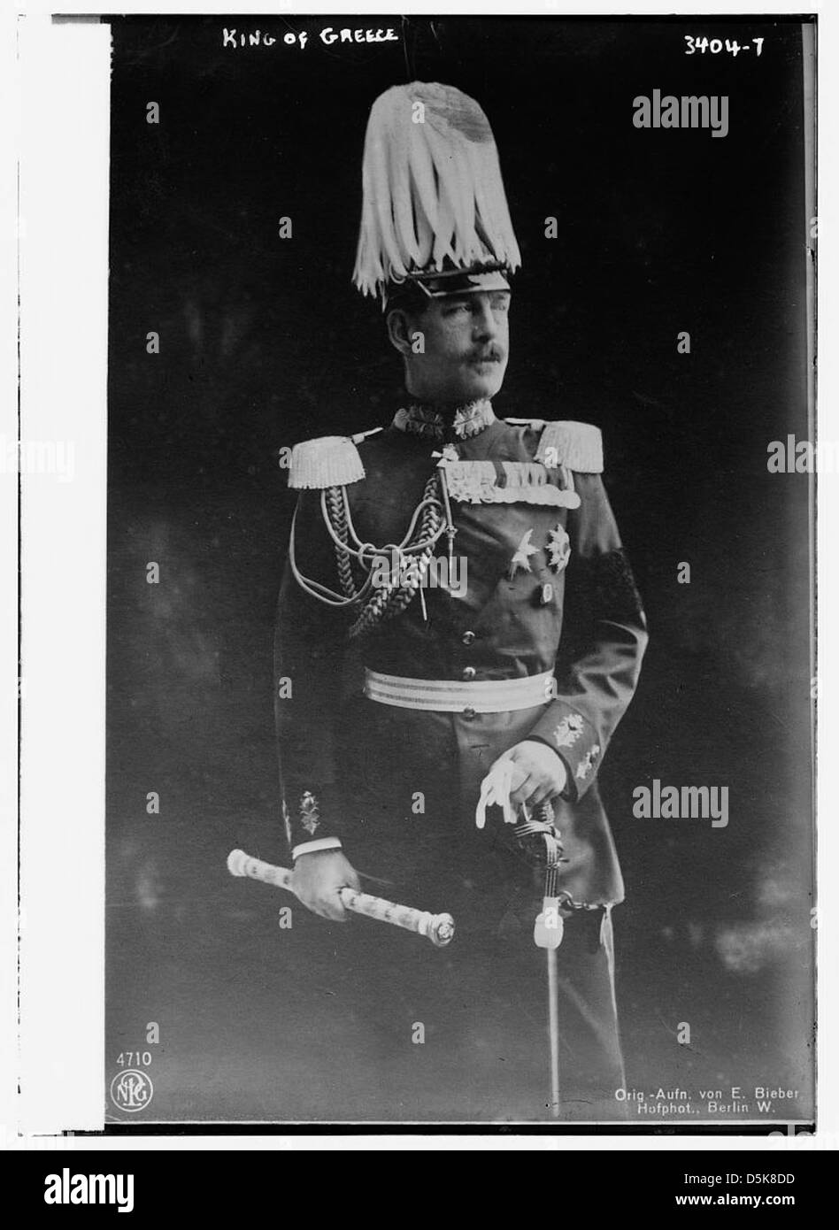 A portrait of the King of Greece, captured in 1910. This photograph is ...