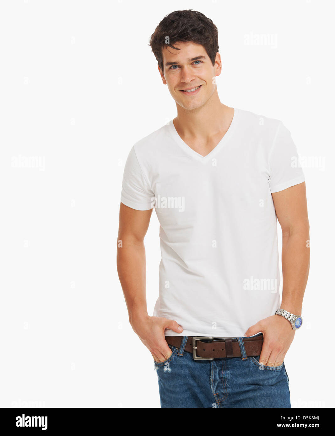 Studio portrait of handsome man Stock Photo - Alamy